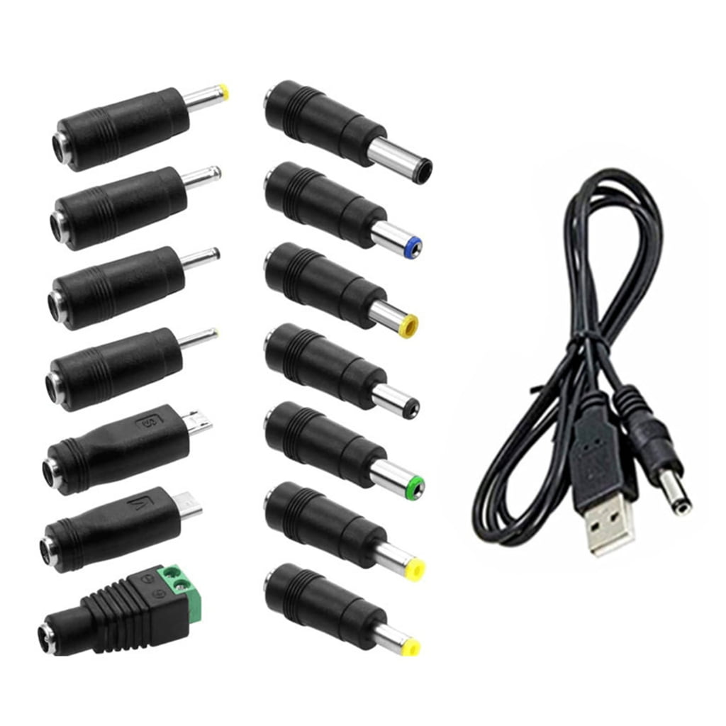 USB to DC5V Charging Cable with 14Adapters for Cameras Mini Fan and ...