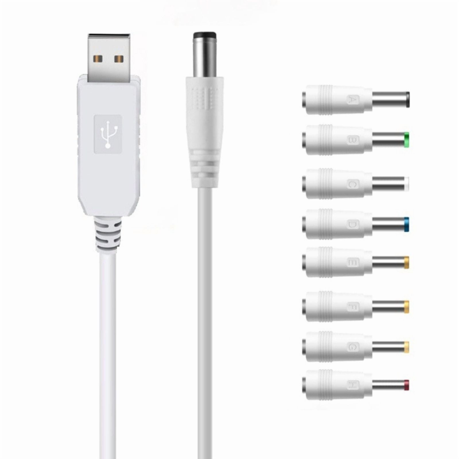 USB to DC9V 12V Power Charge with 8 Replaceable Connectors Adapters for ...
