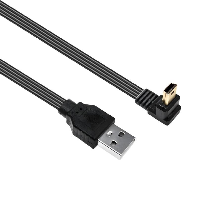 USB to Mini USB Right Angle Cable 480Mbps Data Transfer Charging USB 2. ...