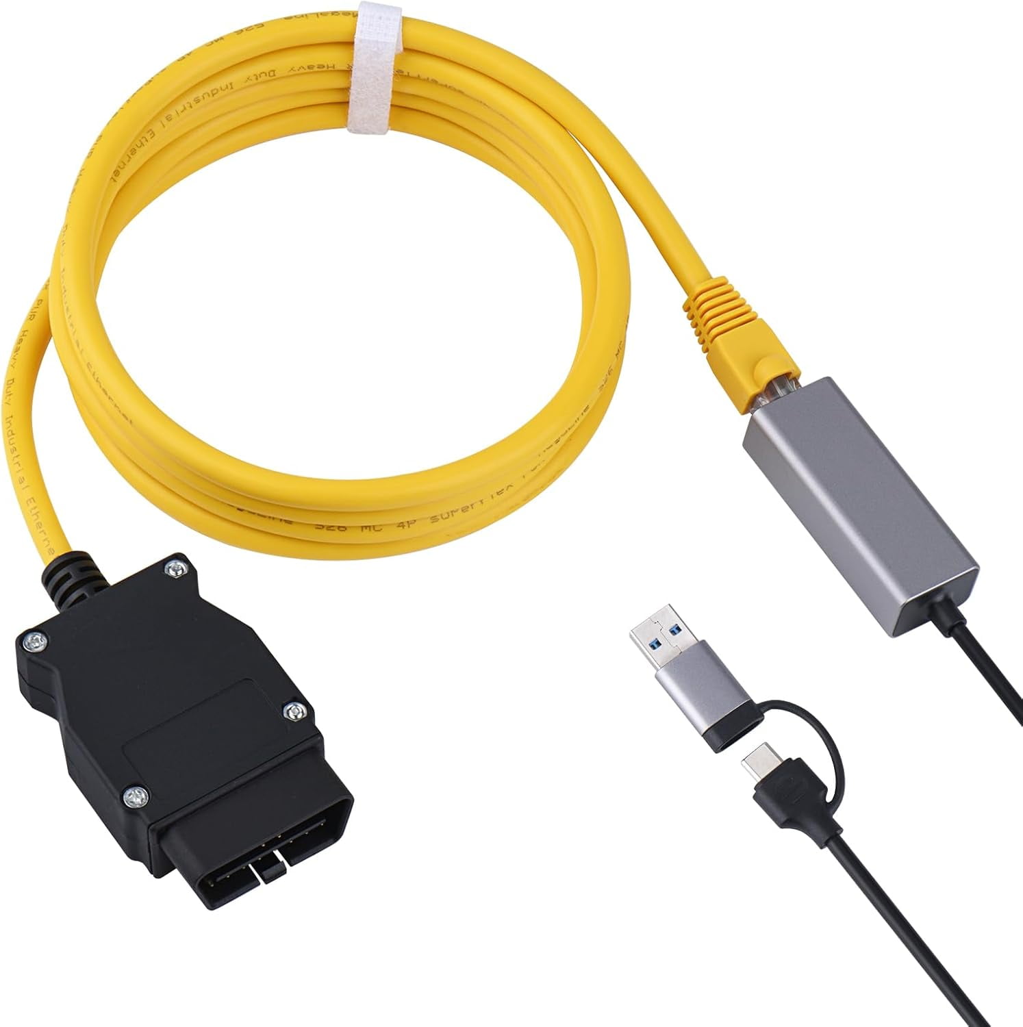 USB to OBD2 2 in 1 Phone to OBD2,ENET Rj45 Cable ethernet Connector ...