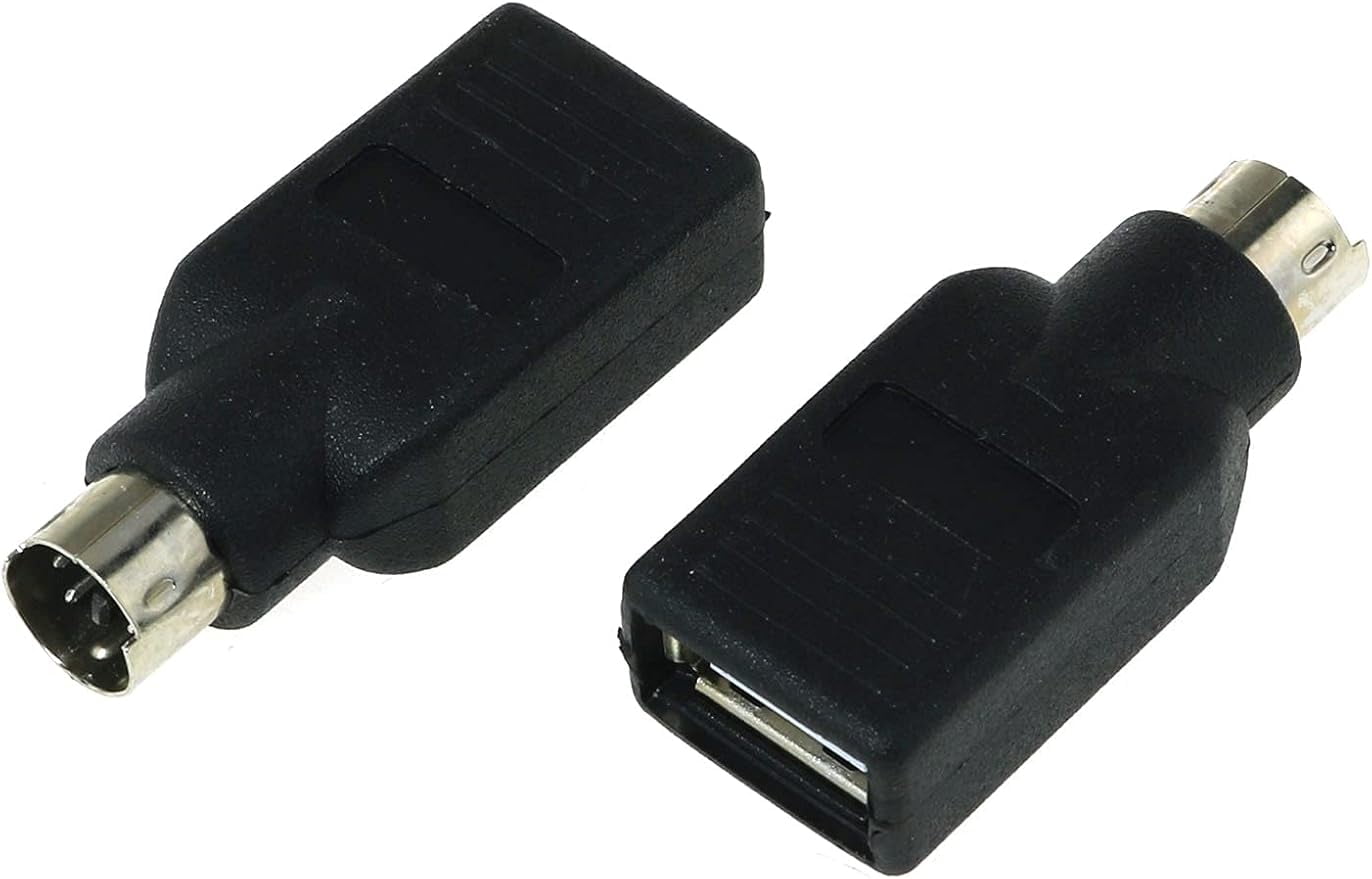 USB to PS2 Adapter 2PCS Black USB Female to PS/2 Male Converter Adapter ...