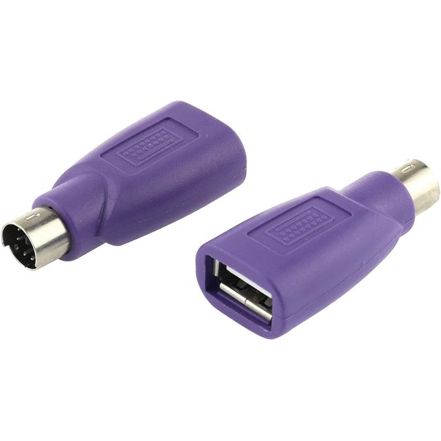 USB to PS2 Adapter 2PCS Purple USB Female to PS/2 Male Converter ...