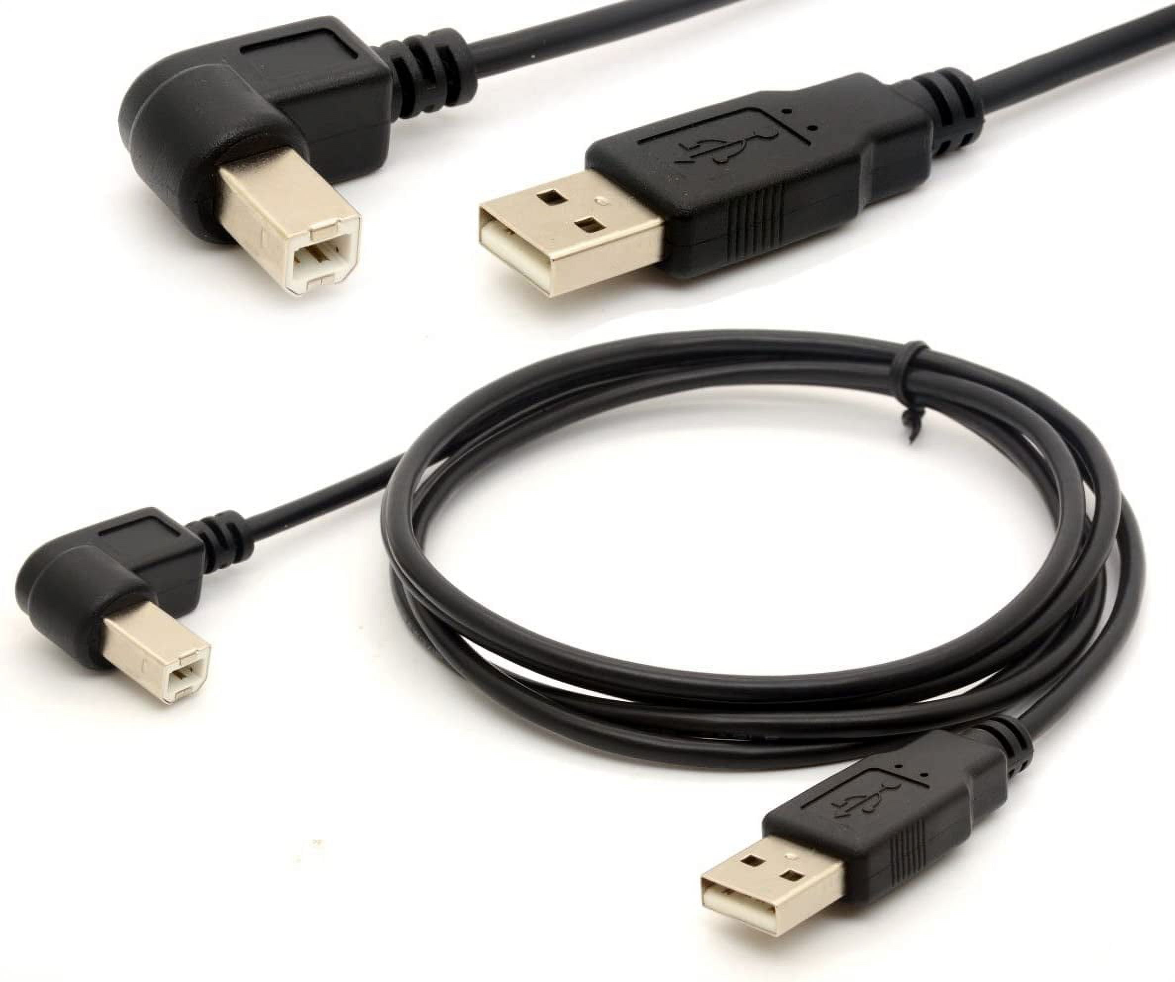 USB to Printer Cables USB 2.0 A male to B 90 Degree Plug Adapter Lead ...