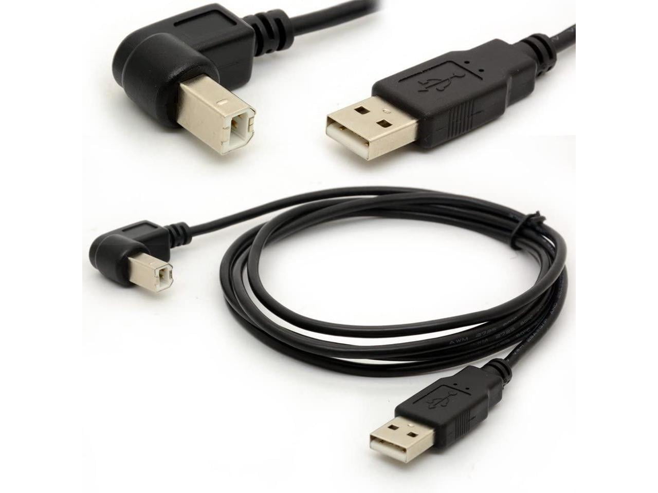 USB to Printer Cables USB 2.0 A male to B 90 Degree Plug Adapter Lead ...