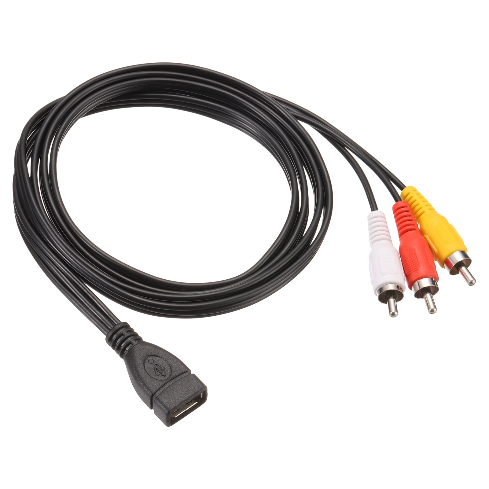 USB to RCA Cable, 5ft USB to 3 RCA Female Stereo Audio Video Cable ...