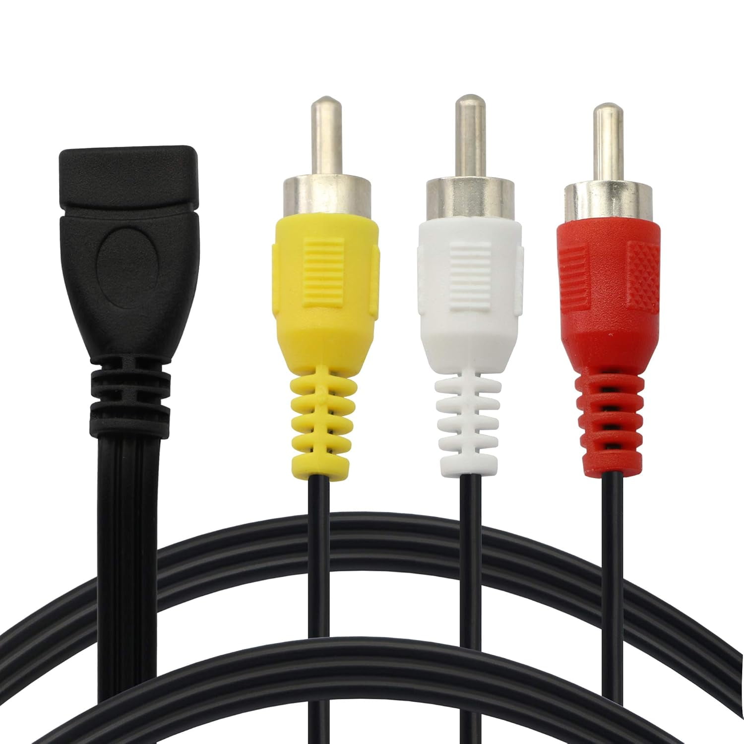 USB to RCA Cable,USB A 2.0 Female to 3 RCA Male Jack Splitter Audio ...