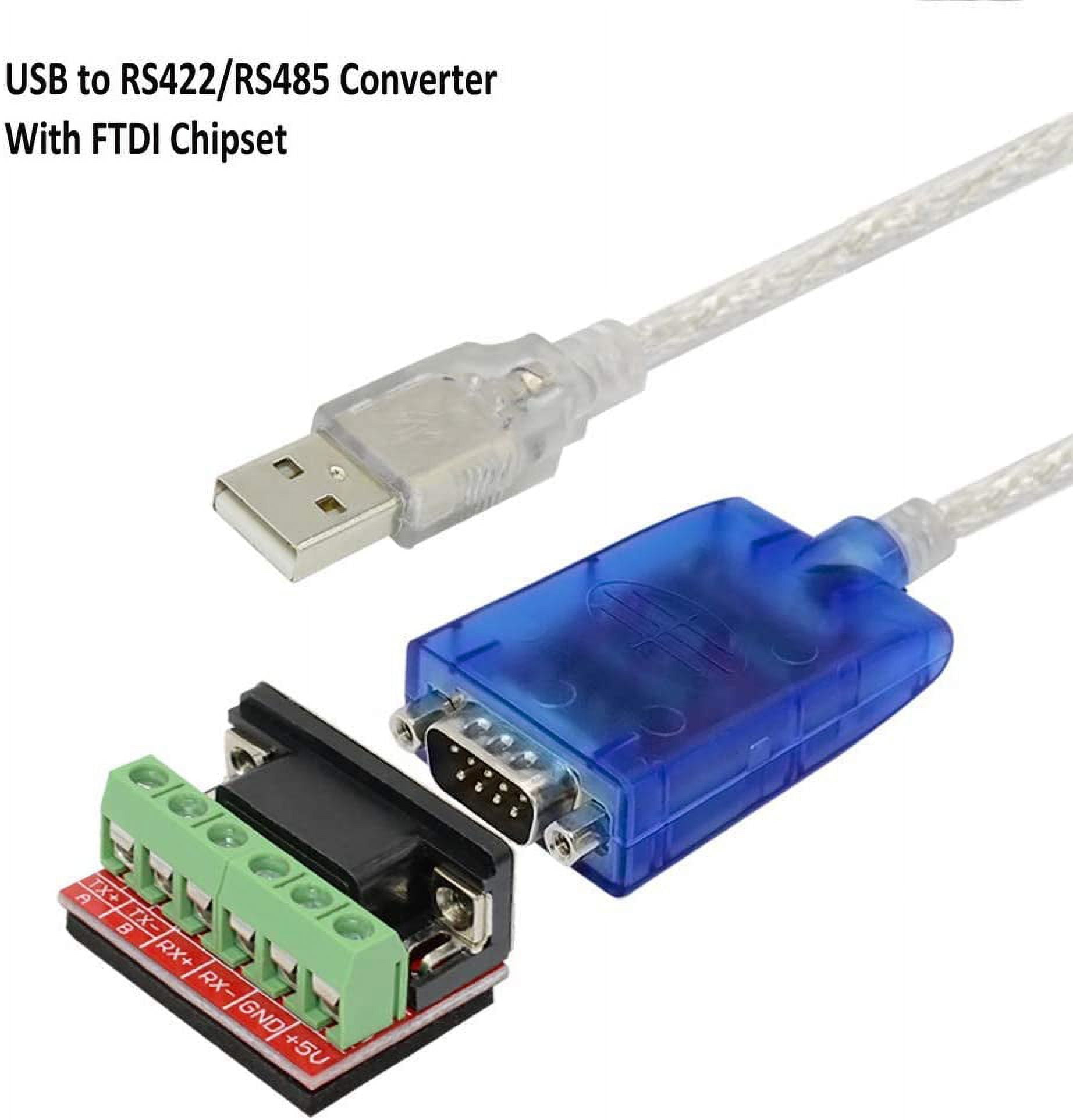 USB to RS422 RS485 Serial Port Converter Adapter Cable with FTDI Chip Support Windows 10, 8, 7 ...