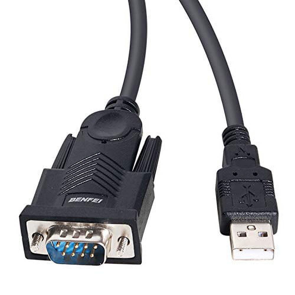 Benfei 59" USB Male to RS-232 Male Cable, Black - Walmart Business Supplies