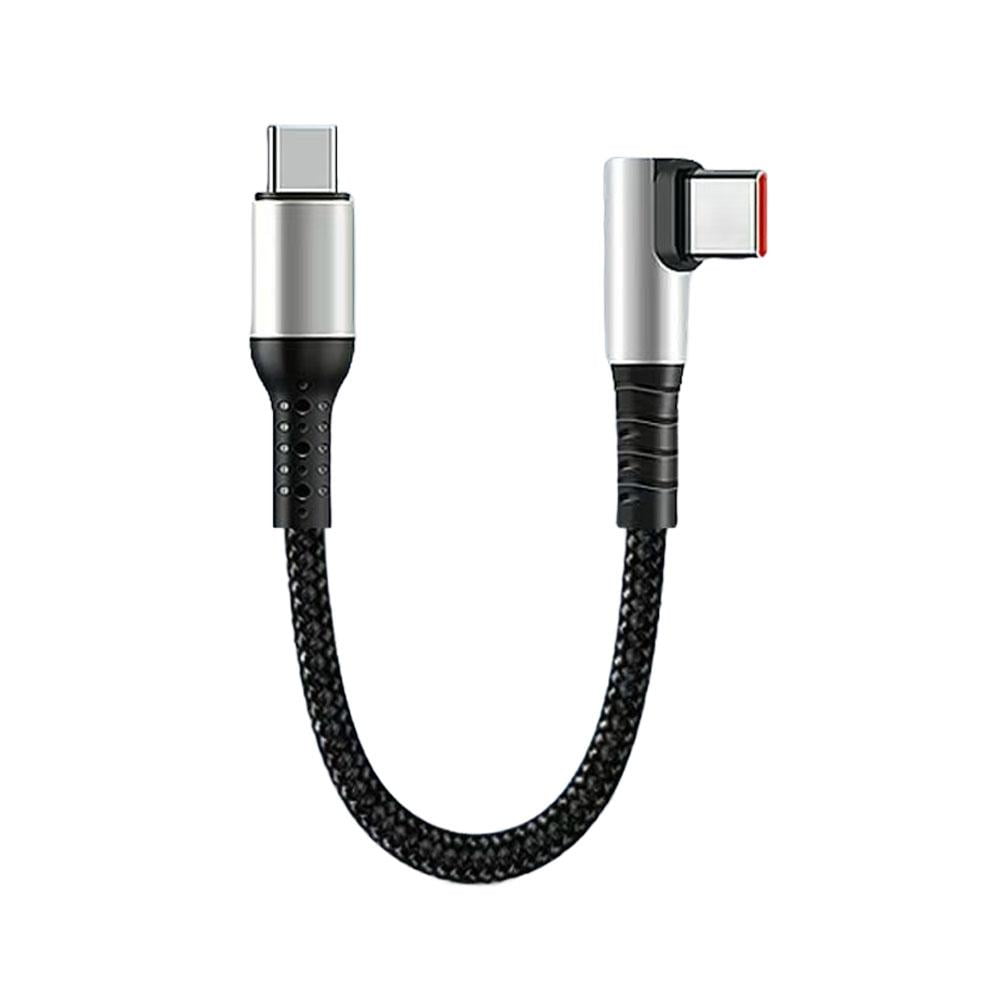 USB to Type C 90° Elbow Short Charging Cable for Power Banks and Gaming ...