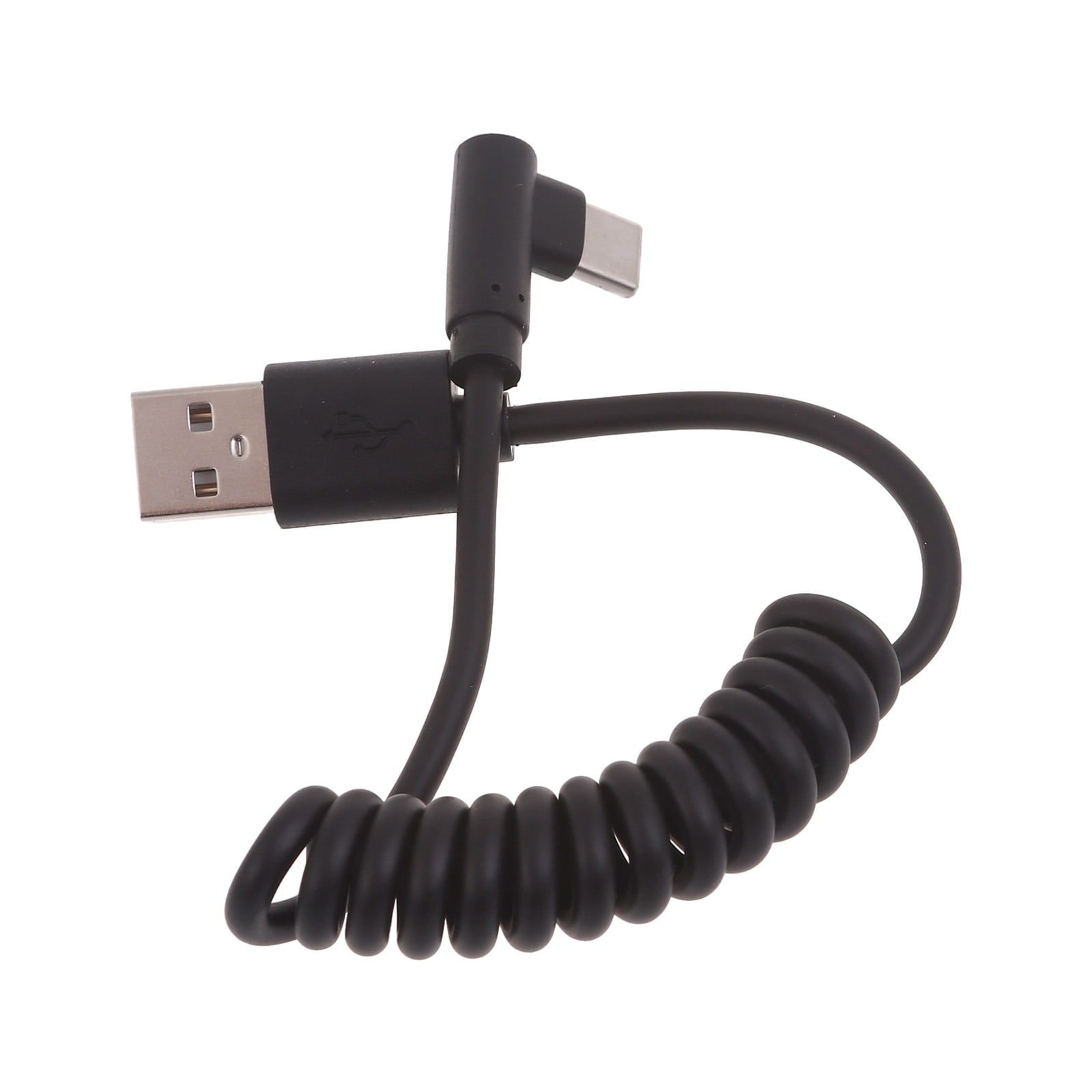 USB to Type C Cable for Car, Retractable Cable Curly USB to USB C Fast ...