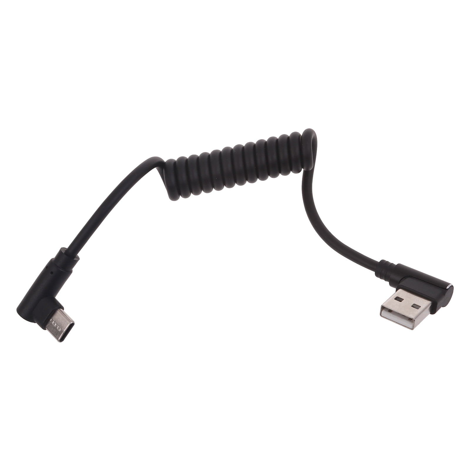 USB to Type C Cable for Car, Retractable Cable Curly USB to USB C Fast ...
