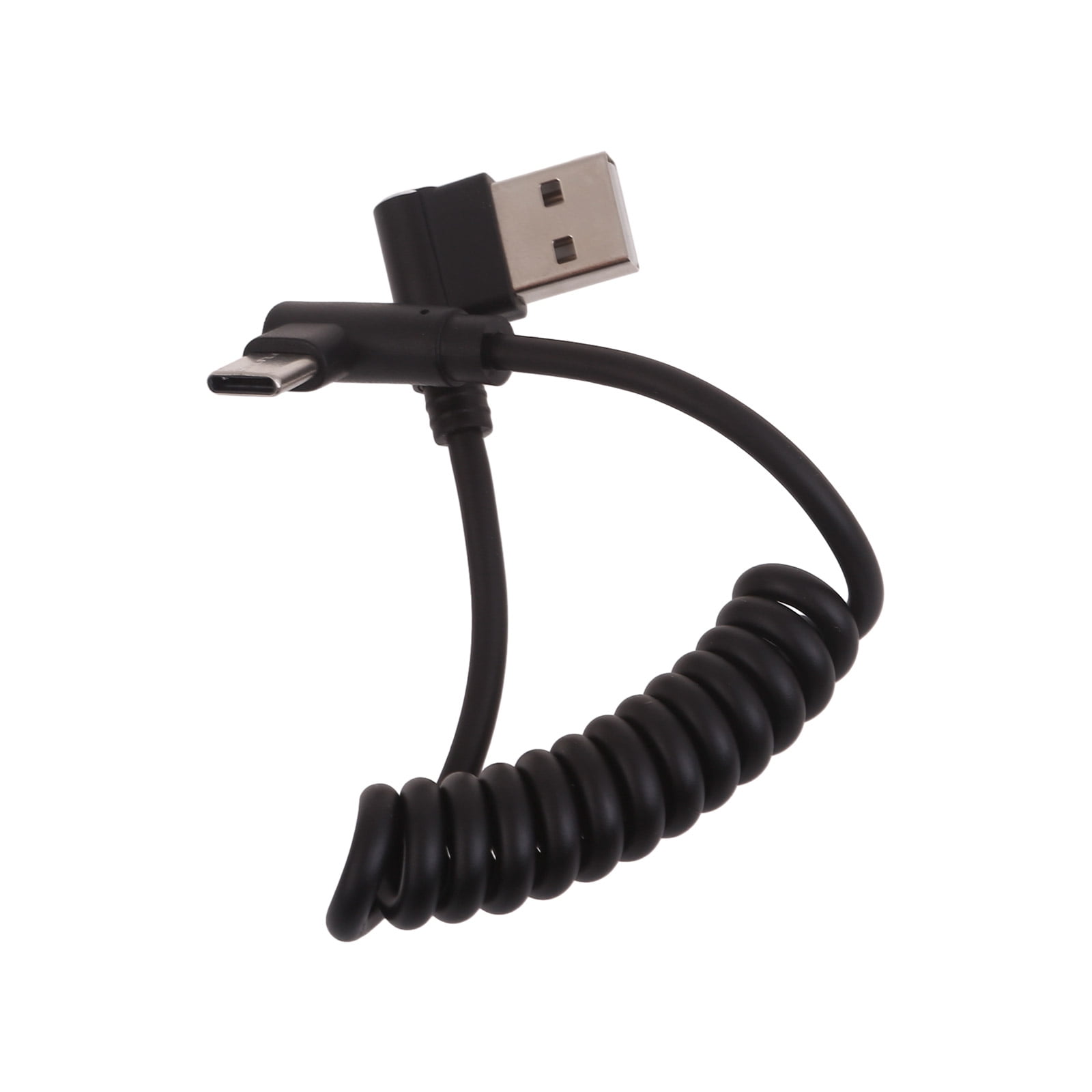 USB to Type C Cable for Car, Retractable Cable Curly USB to USB C Fast ...