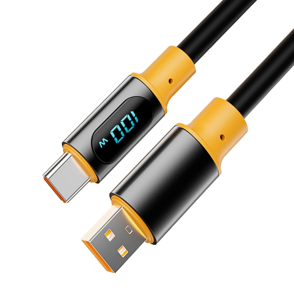 USB to Type C Fast Charging Line PD100W Charging Cable Digital Display ...