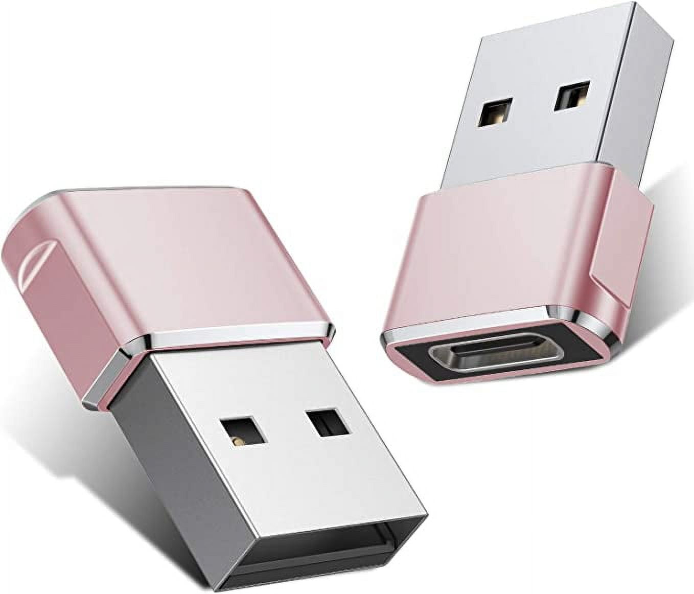 USB to USB C Adapter 2 pack, Type C Female to A Male Cable Connector ...