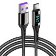 USB to USB C PD 65W 5A Charging Cable Cord 480Mbps LED Display USB Data ...