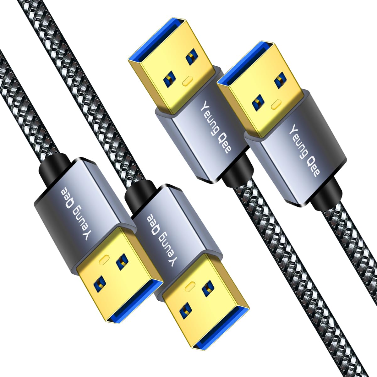 USB to USB Cable 1 ft 2 Pack, USB 3.0 Male to Male Cable Double End ...