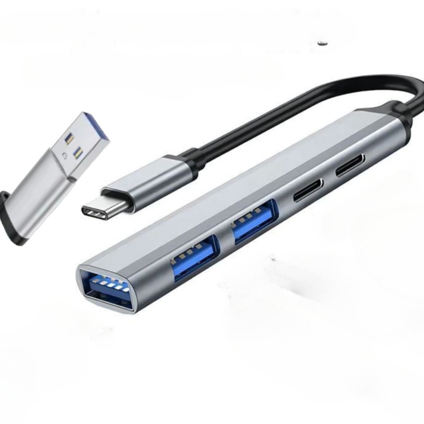 AIKEJI USB-C Hub with 2 Type-C Ports and 3 USB 3.0 Ports for PC and ...