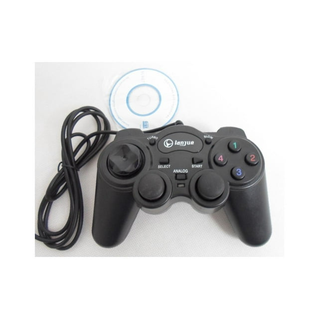 USB wried Black PC gaming game pad controller with vibration gamepad ...