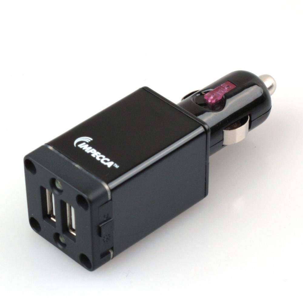 USB102L 10-Watt Dual USB Car Adapter with LED Flashlight - Black ...