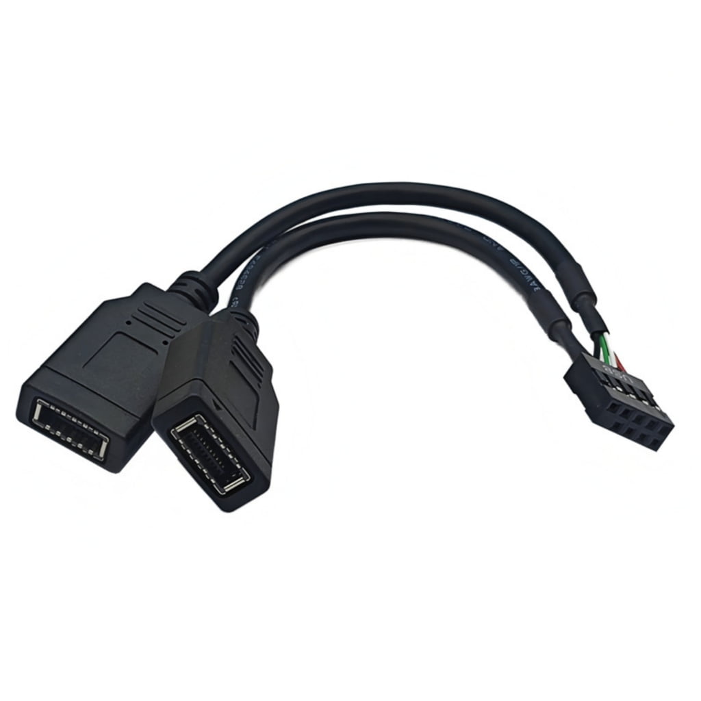 USB2.0 9Pin to 2xPort TYPE E Cable 9PIN Female to 2 Type E Adapter 9PIN to TYPE E KEY A Cable ...