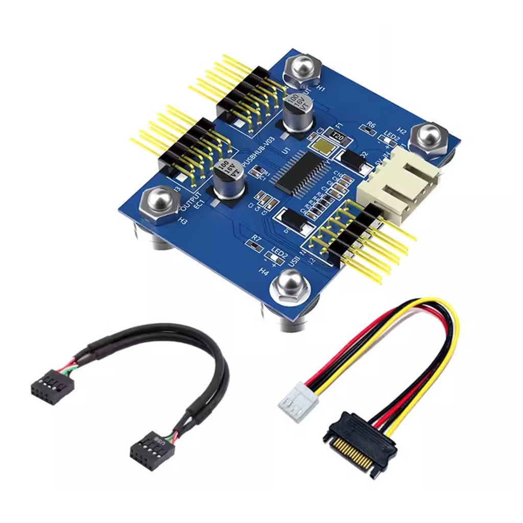 USB2.0 9Pin Header Splitter Double Port Expansion Adapter For PC Small ...
