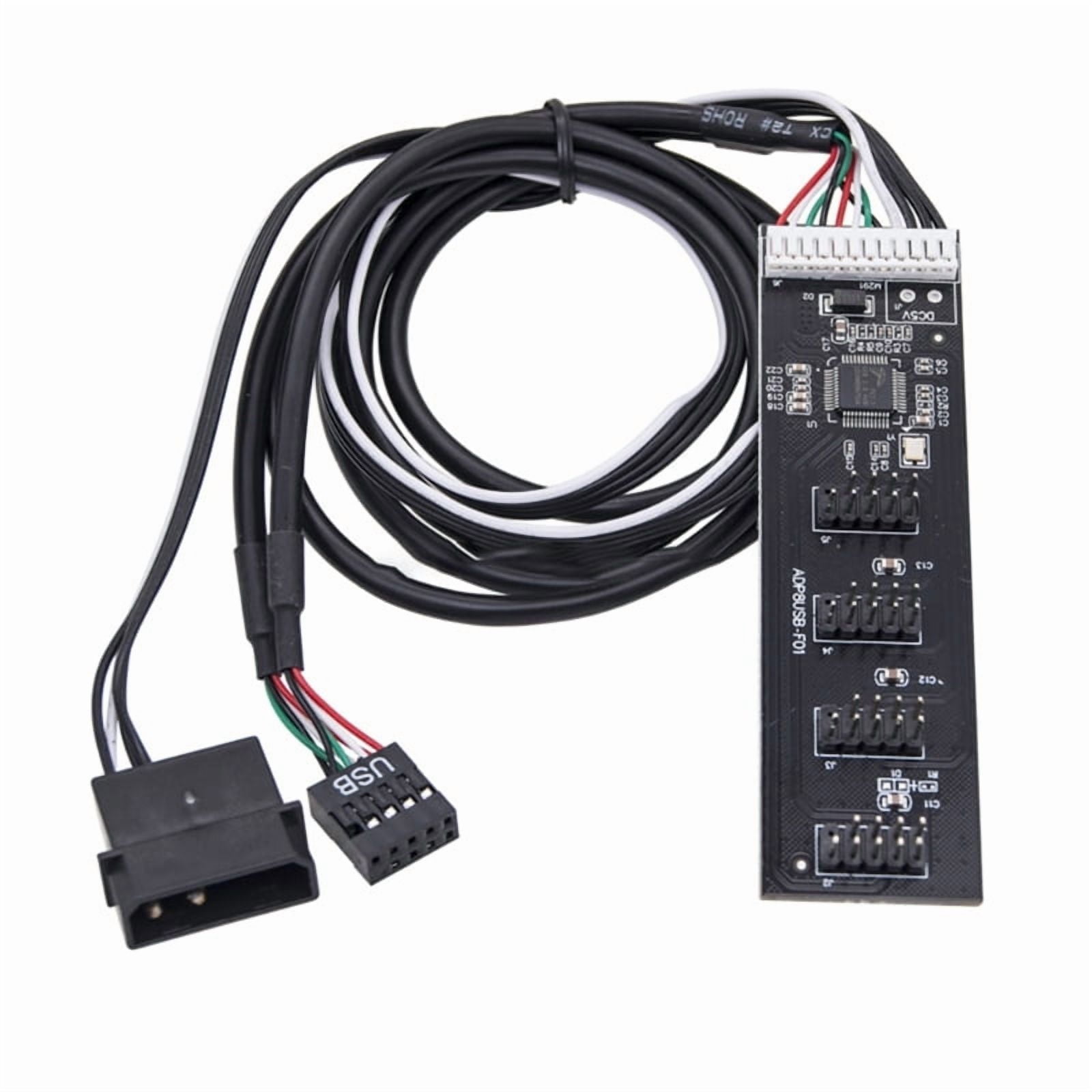 USB2.0 9Pin Header USB 1 To 4 Male Extension Splitter Adapter ...