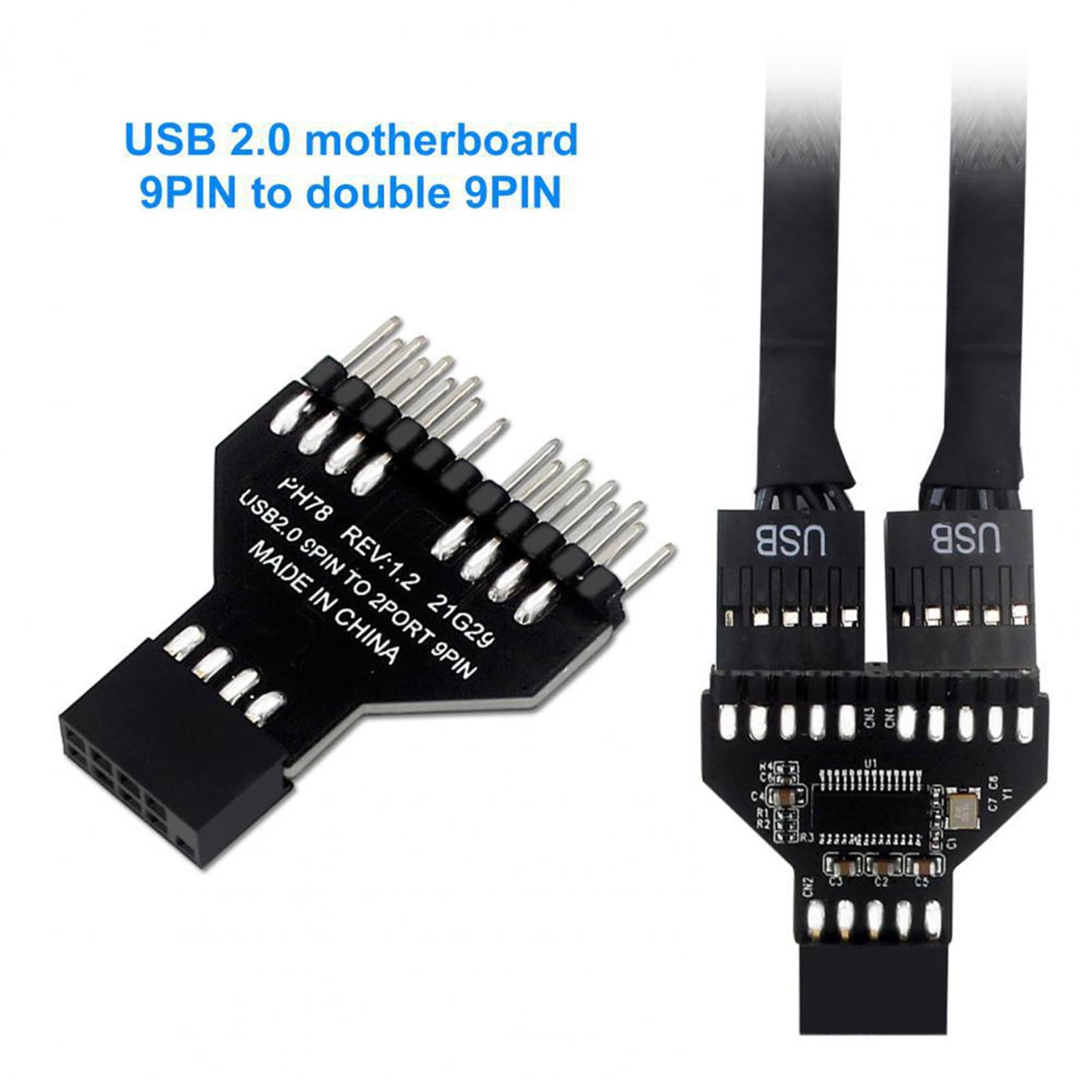 USB2.0 9Pin to Dual 9Pin Male Adapter/ Electronics USB Hub/ for RGB ...