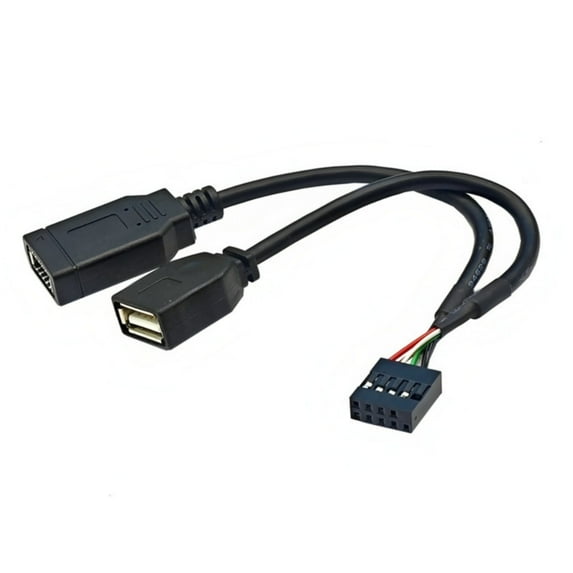 USB2.0 9Pin to USB+Port TYPE E Cable 9PIN Female to 2 Type E Adapter ...