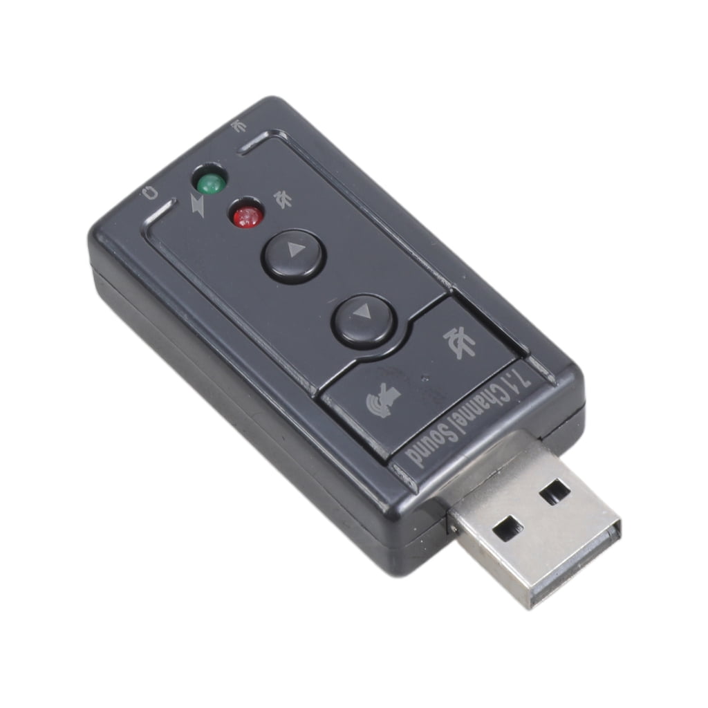 USB2.0 External 7.1 Channel Virtual Sound Card Adapter PC Laptop Black ...