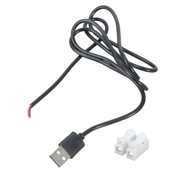 USB2.0 Male Spring Clamp Power Cord 5V Solderless Design for ...
