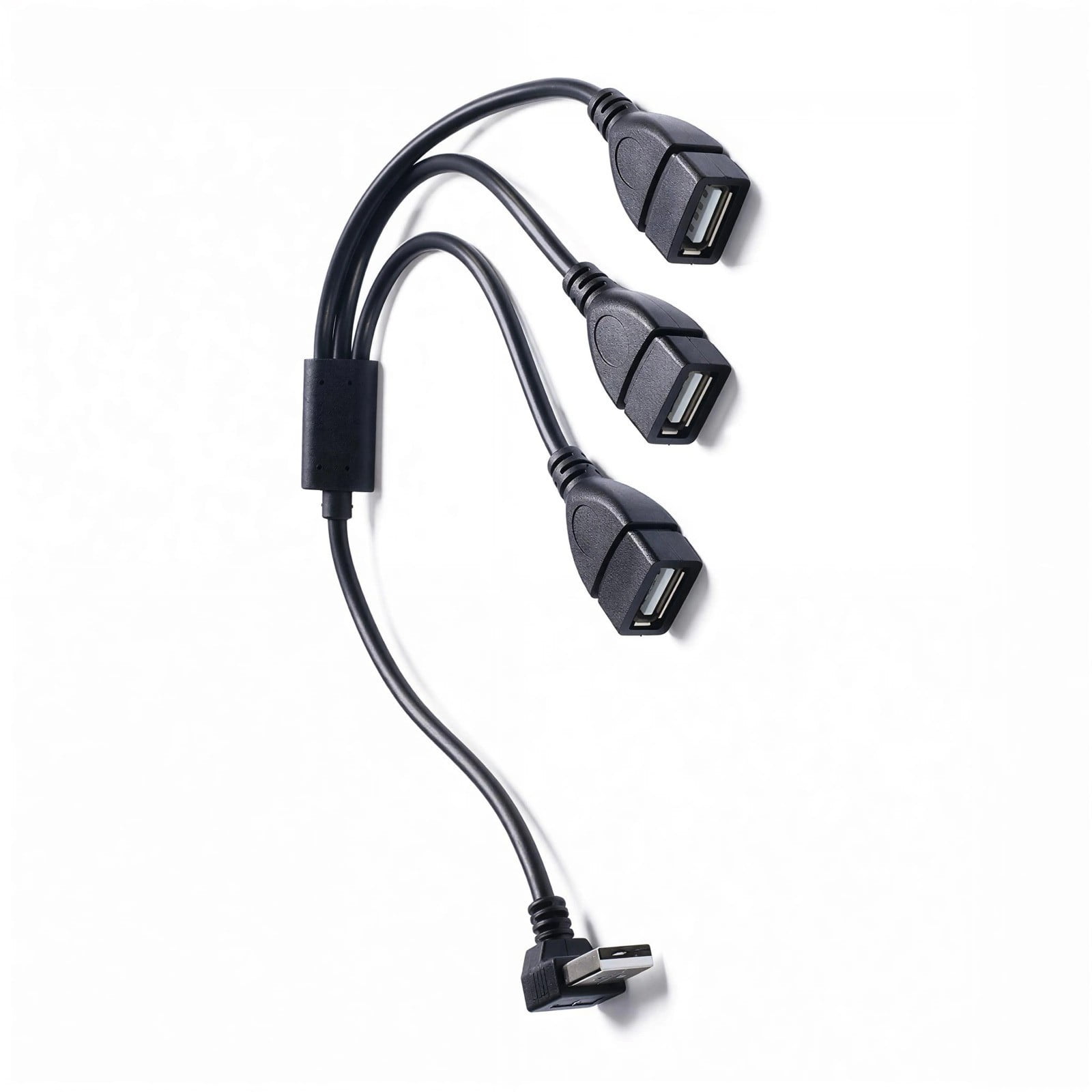 USB2.0 Splitter Adapter with Triple Female Port and 90 Degree Bend ...