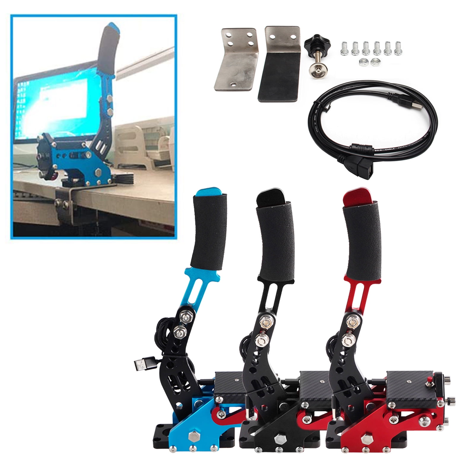 USB3.0 14Bit PS4/PS5 Gmae Racing Handbrake with Clamp Kits Compatible ...