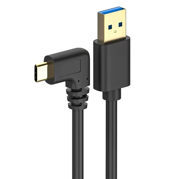 USB3.0 A To USB C 90 Degree Bend Cable Wire PD60W Fast Charging 5Gbps ...