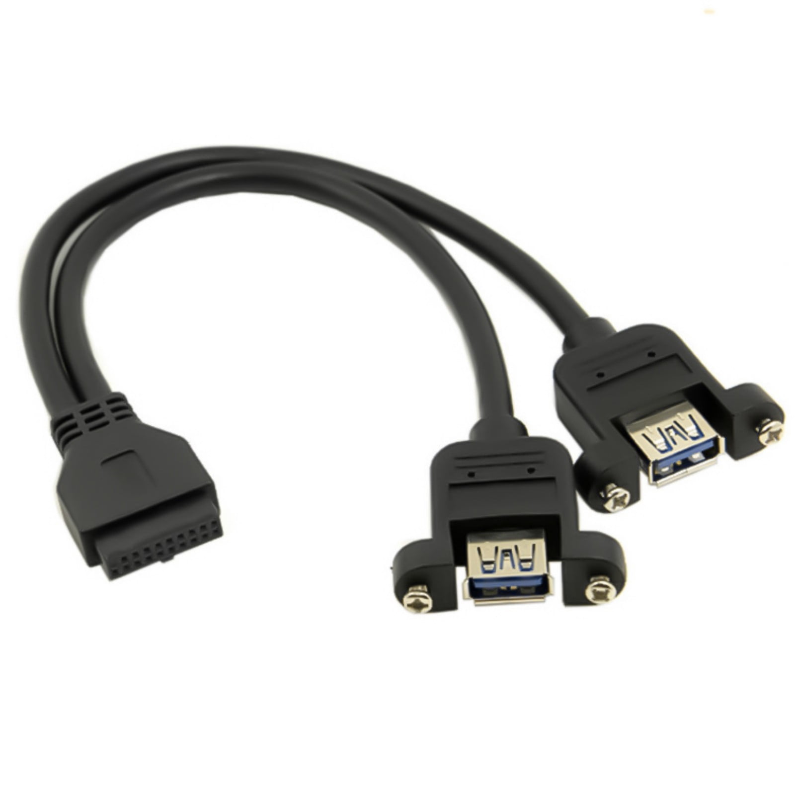 USB3.0 Double Port A Female Screw Mount Type to Motherboards 20pin ...