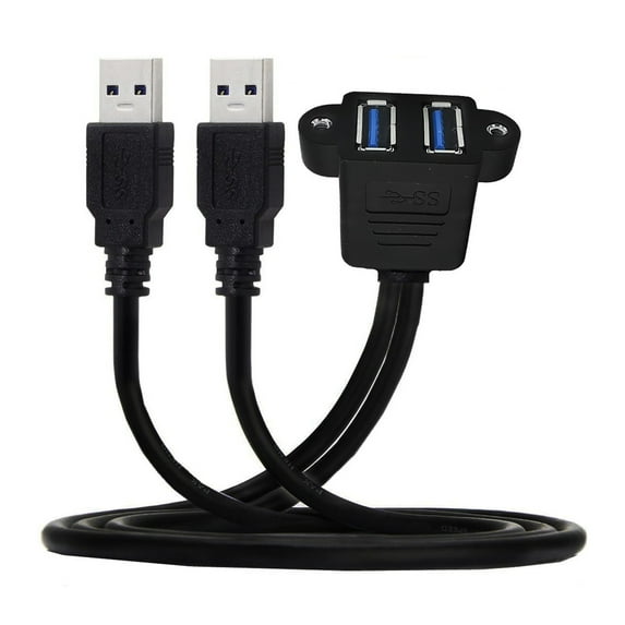 USB3.0 Extension Cable USB3.0 Double Port Extension Line with Panel ...