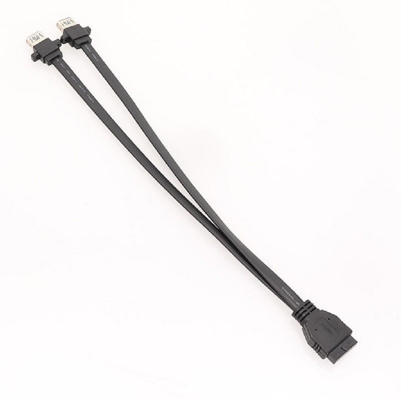 USB3.0 Faceplate Cable 19Pin Motherboards to USB Female Splitter ...