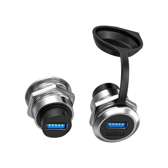 USB3.0 Female Panel Mount Coupler Pair Compact Zincs Housing Toolless ...