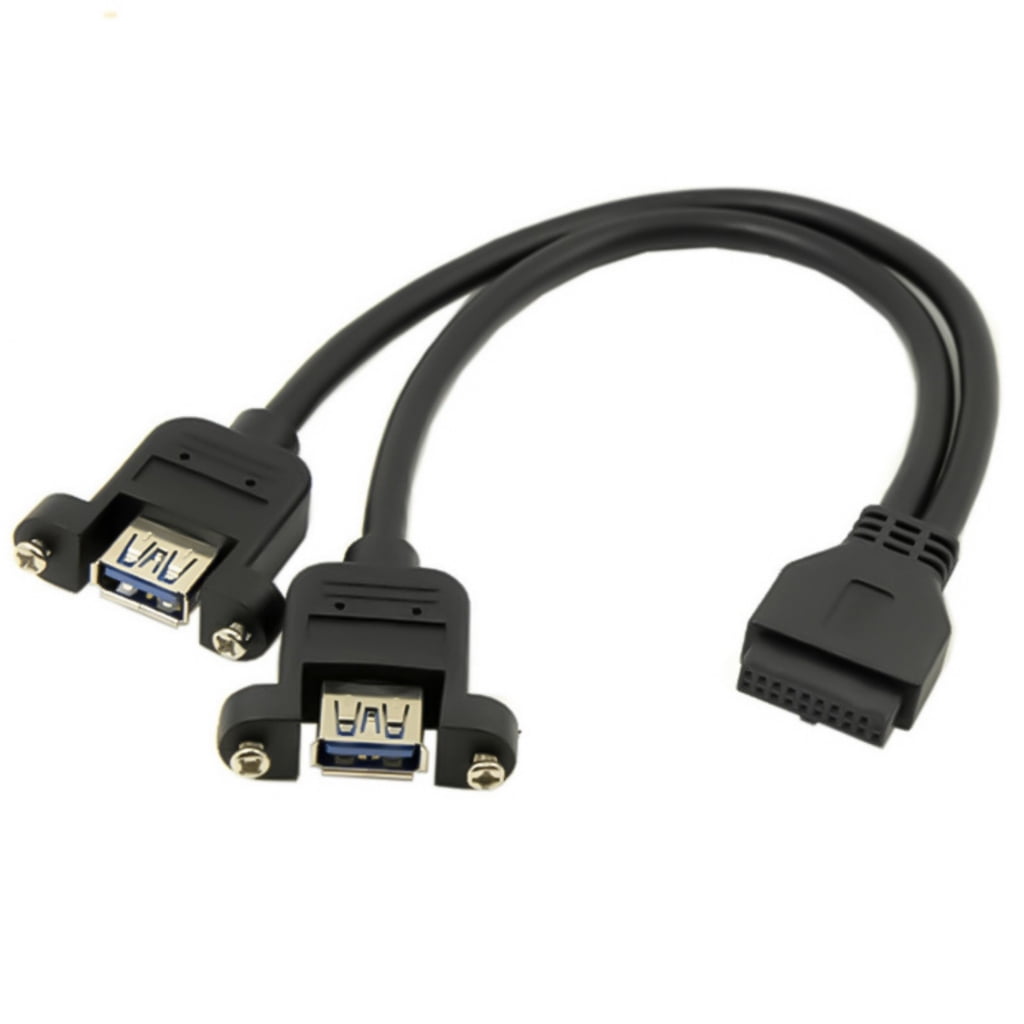 USB3.0 Female Port Screw Mount Cable to 20pin Motherboards Header Cord ...