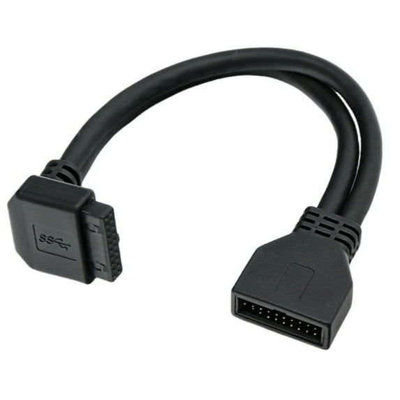 USB3.0 Front Panel Extension Cable 25cm 90 Degree Elbow 19Pin 20Pin ...