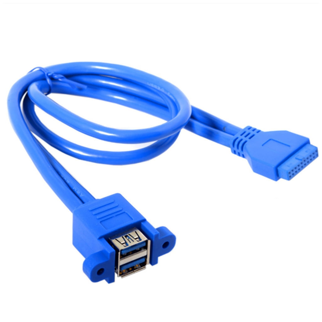 USB3.0 Motherboard 20Pin Header Extension Adapter Cable USB Double ...