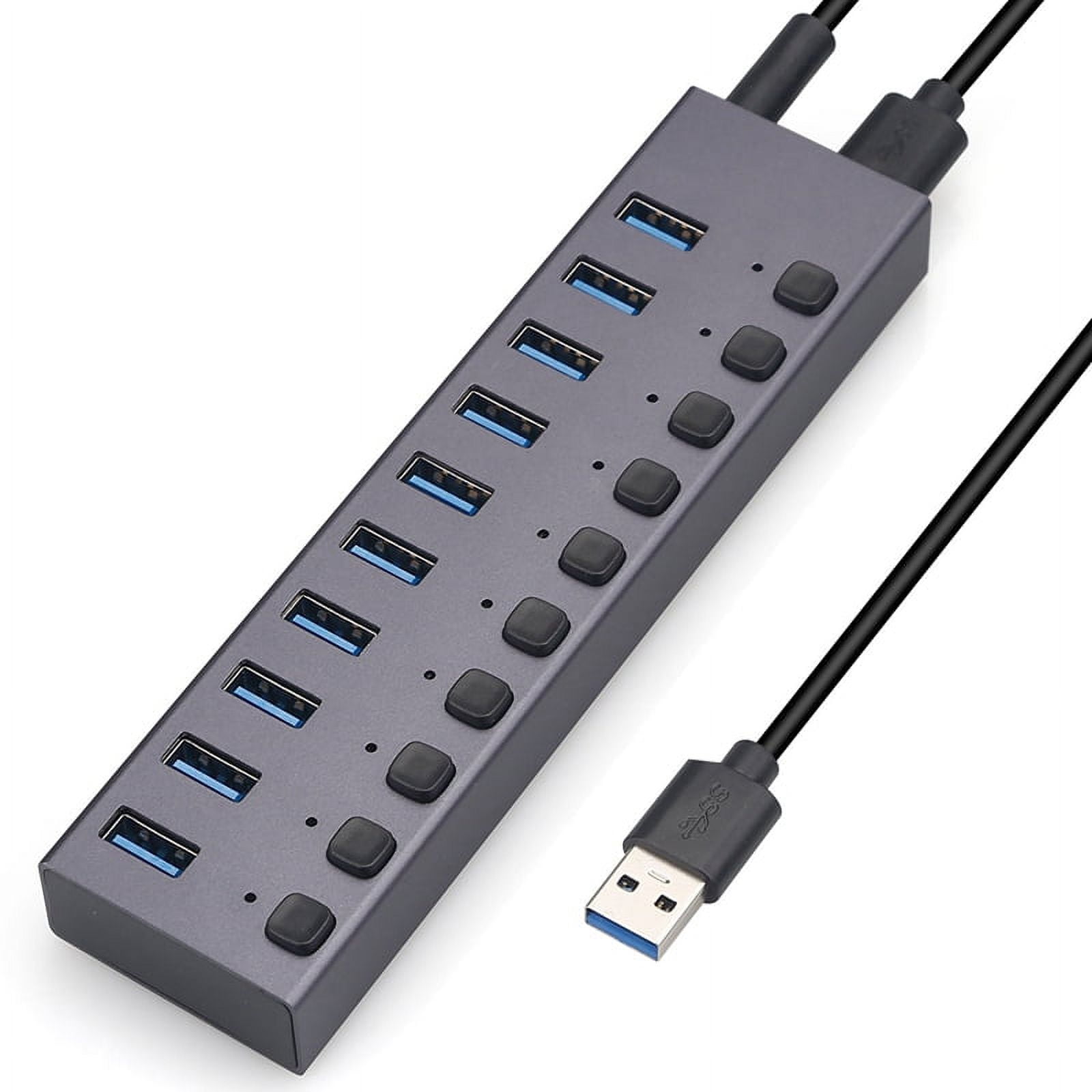 USB3.0 Splitter 10Port Charging Multi Interface HUB With Switch Durable ...