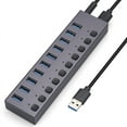 USB3.0 Splitter 10Port Charging Multi Interface HUB With Switch Durable ...