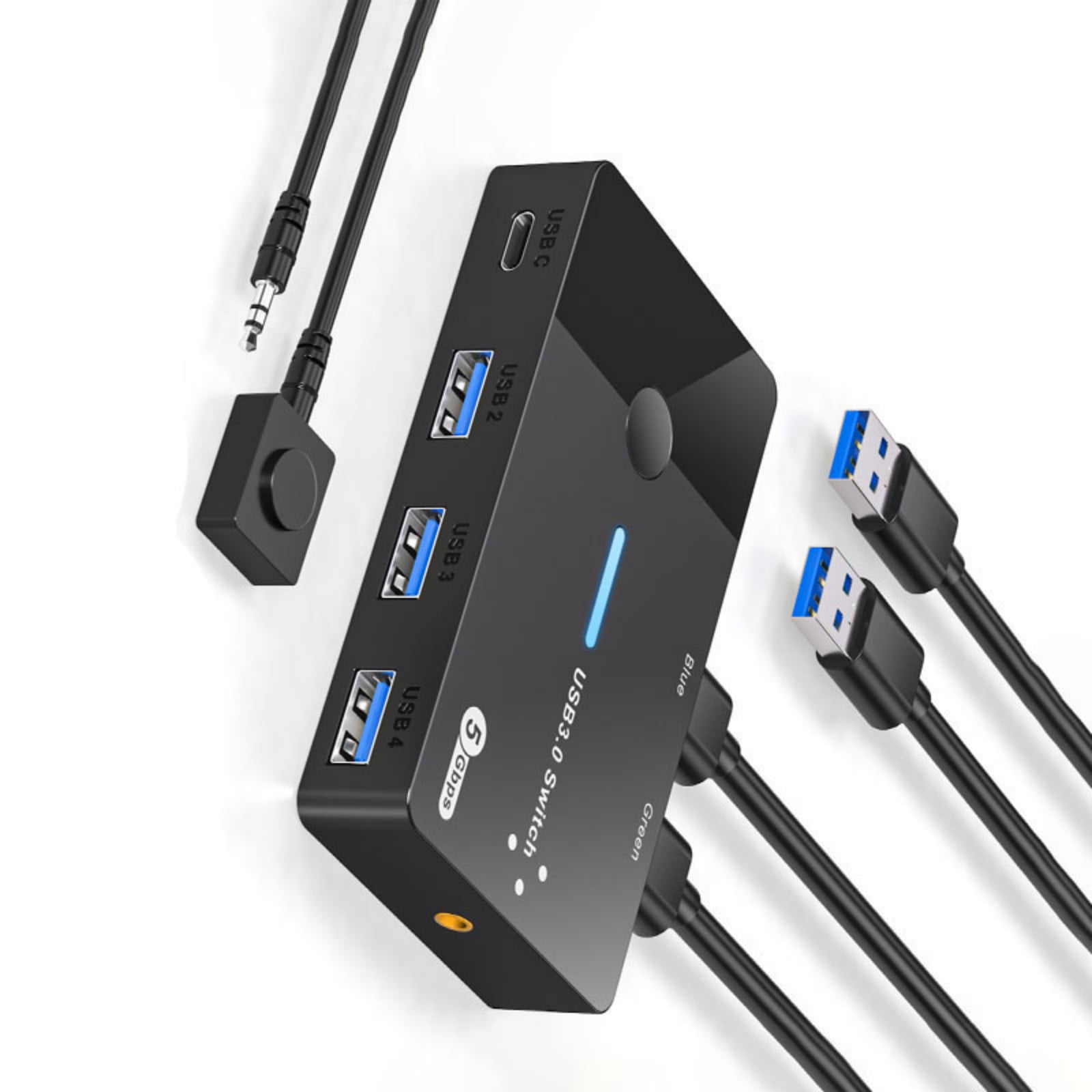 USB3.0 Switcher 2 in 4 Out KVM Switcher Computer Laptop Host Sharing ...