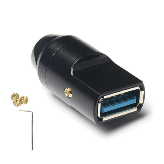 USB3.0 Type A Female Connector In Aluminum Alloy Shell For 6mm Solder ...