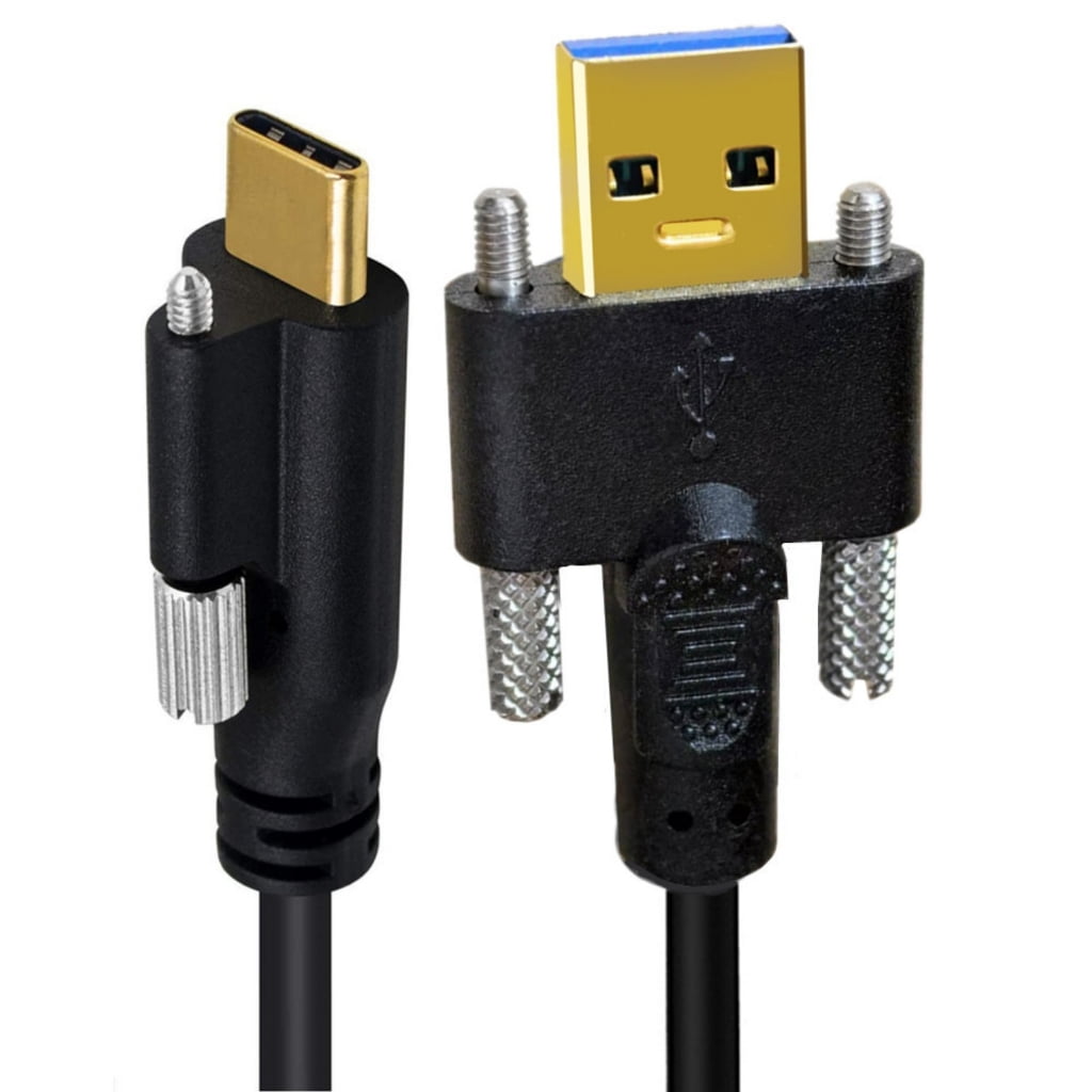 USB3.1 Type C to USB3.0 Data Cable Angled Connectors and Screw Lock for ...