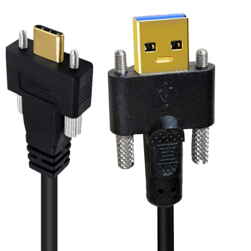 USB3.1 Type C to USB3.0 Data Cable Angled Connectors and Screw Lock for ...