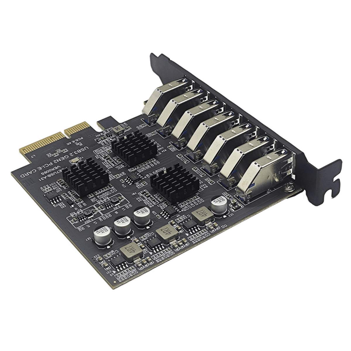 USB3.2 GEN2 10Gbps PCIe Expansion Card TYPE-A PCI-E 4X to 7 Ports USB 3 ...