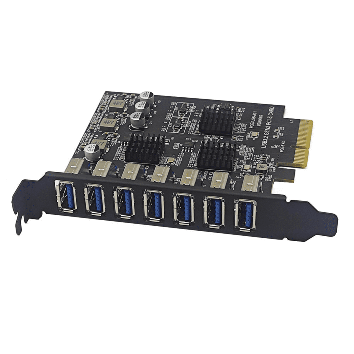 USB3.2 GEN2 10Gbps PCIe Expansion Card TYPE-A PCI-E 4X to 7 Ports USB 3 ...