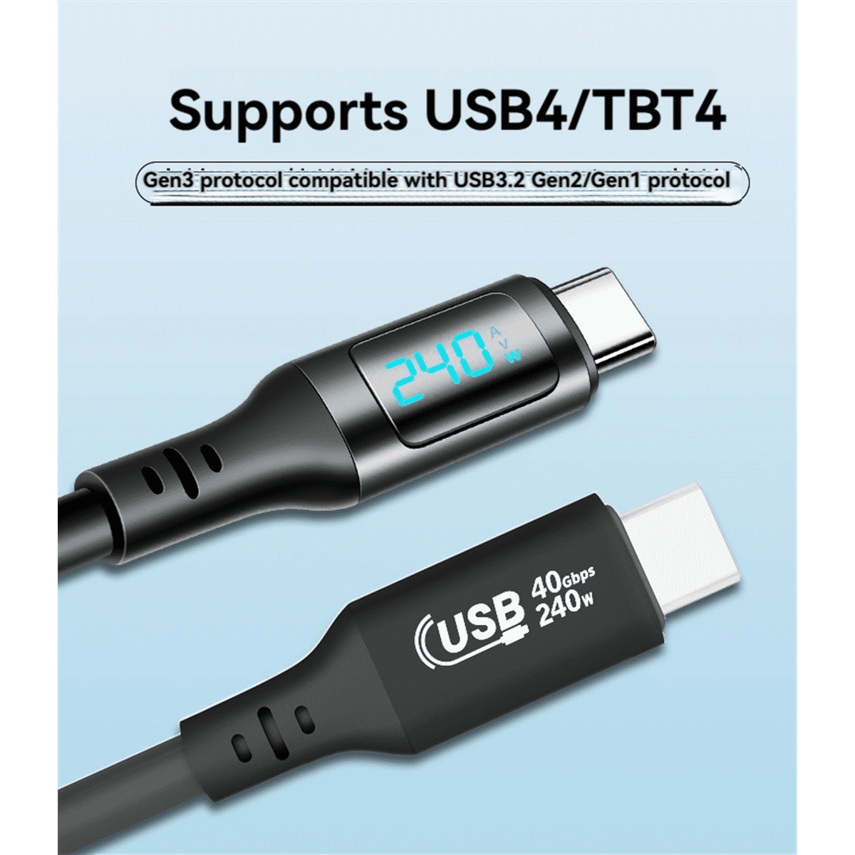 USB4 40Gbps PD240W USB C to USB C Data Cable USB-C to Type-C Cable ...