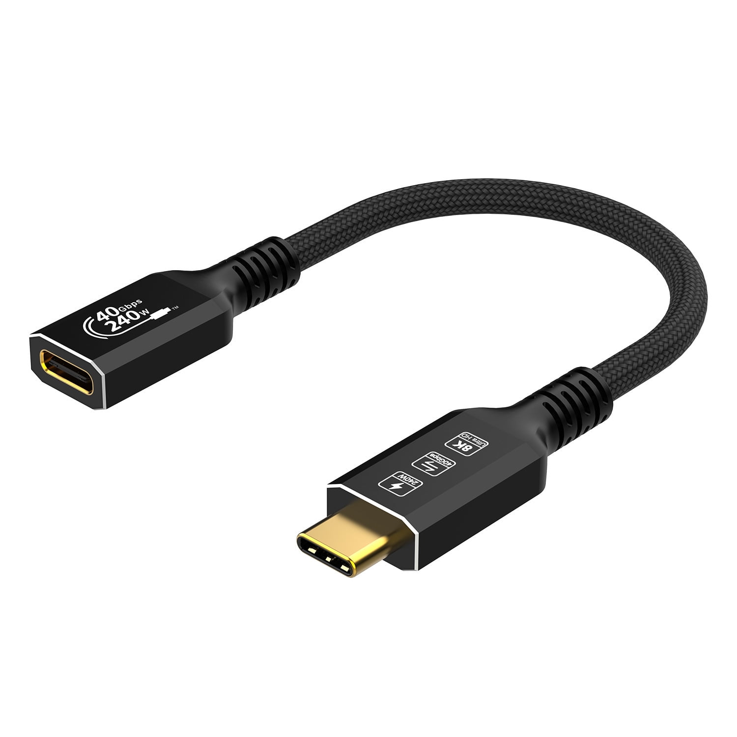 USB4 Type-C Male to Female Extension Cable 50cm/1m Full-Feature Data ...